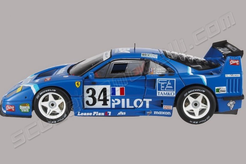 Mattel / Hot Wheels 1995 Ferrari Ferrari F40 LM - #34 PILOT - Blue